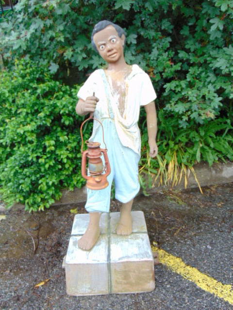 19th Century Cast Iron Figural Hitching Post, Boy With White Shirt ...