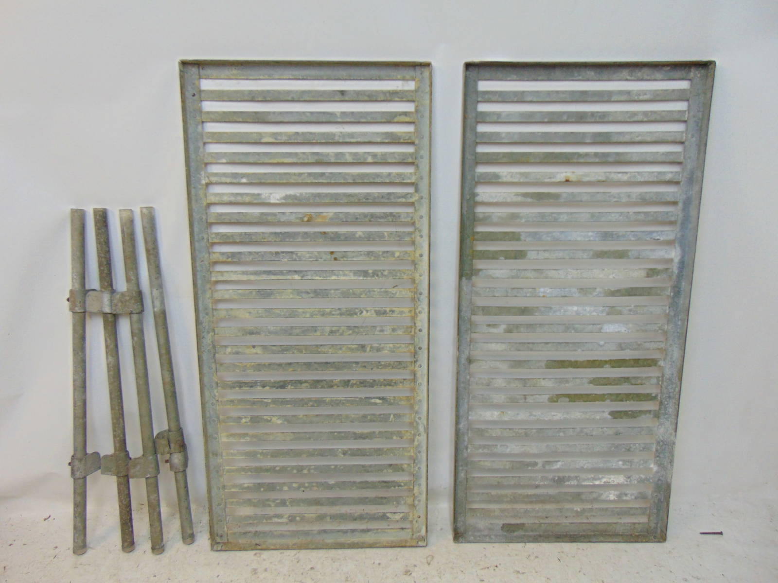 Zinc Two Tier Slatted Table, Table Is In Parts, 4 Legs, Two Top ...