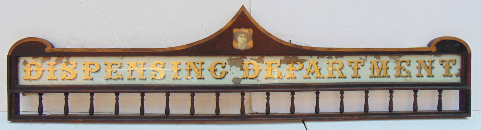 Pharmacy Sign "dispensing Department" Eglomise Paint And Gilt Letters ...