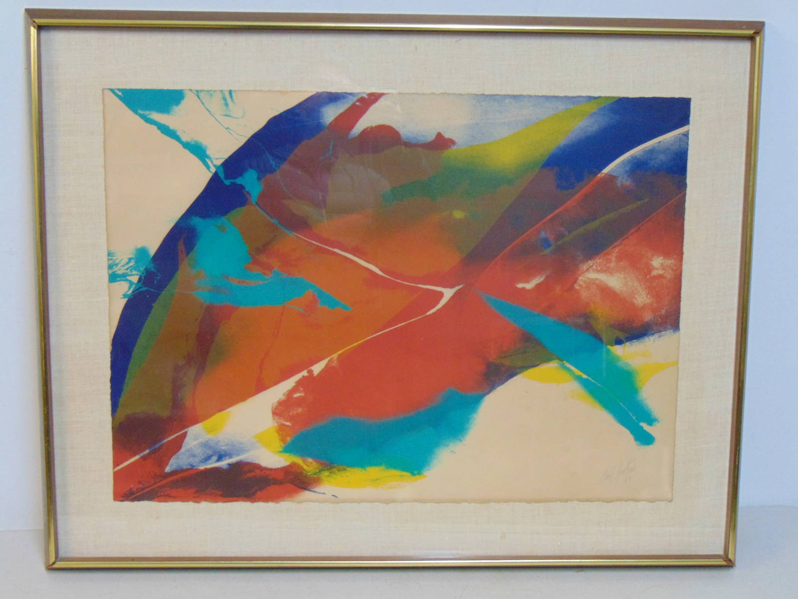 Painting, Abstract Expressionist , Signed Paul Jenkins, Watercolor On ...