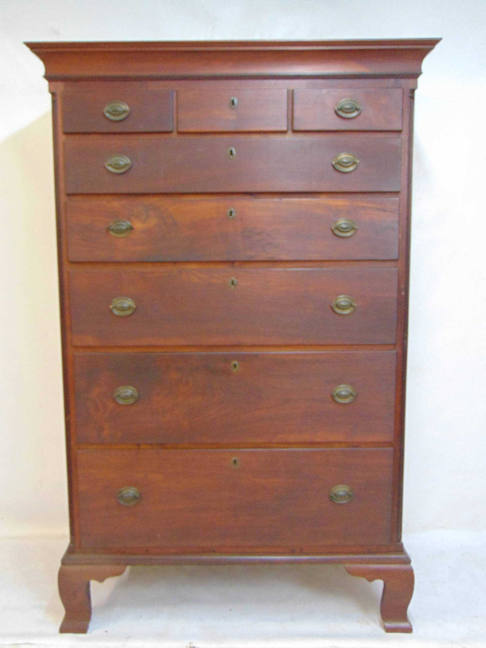Period Mahogany Tall Chest, 3 Over 5 Drawers, Solid Mahogany Drawers ...