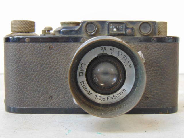 Vintage Leica Ii (?) Camera With Leitz Elmar 50mm Lens, Black Body ...