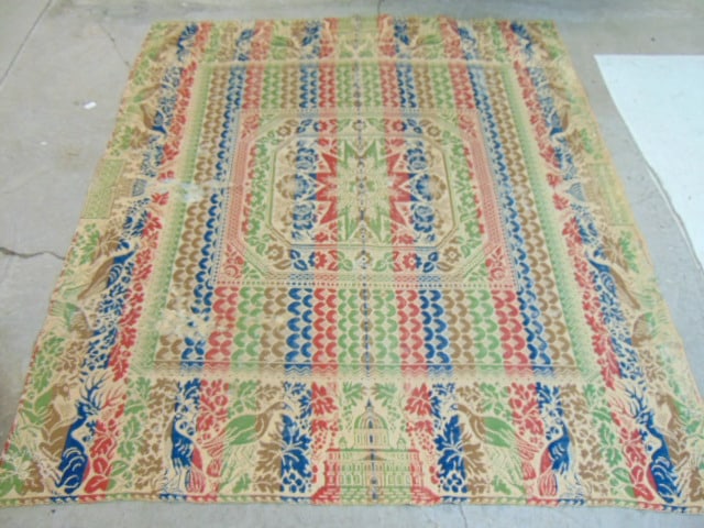 Overshot Weaving, In Blue, Green, Brown, Various Scenes With Birds ...