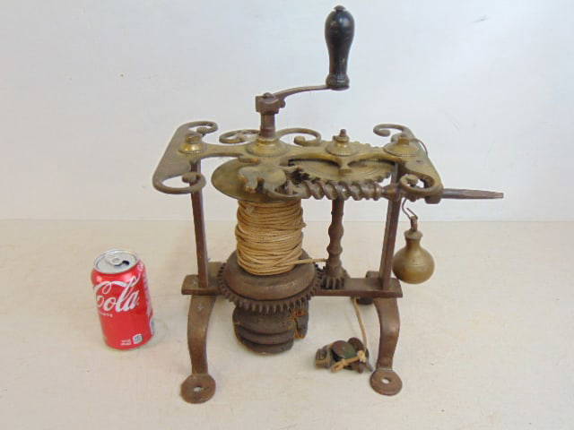 18th Century Brass & Iron Spit Jack With Crank, 13.5" By 9.5", Height ...