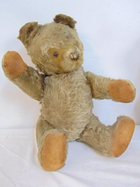 3 Early Steiff Animals, 2 Teddy Bears, Bunny & Dog, Bunny Is 17" Tall ...