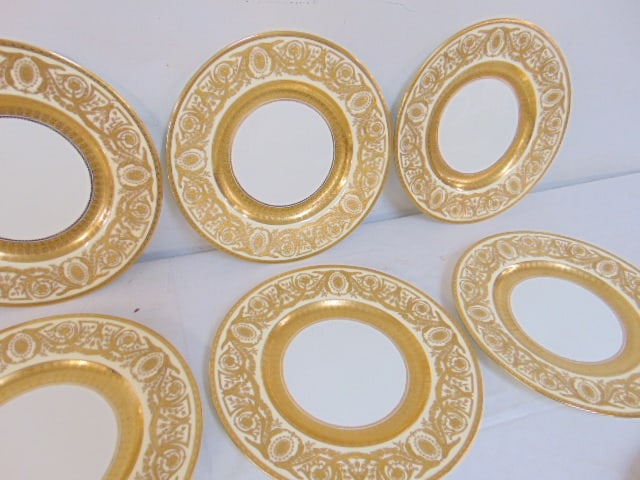 Set Exceptional Minton Dinner Plates, Pattern P.a. 1830, Raised Gilt ...