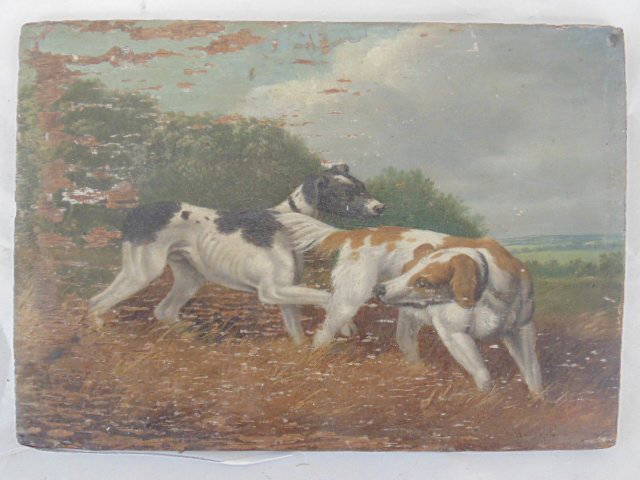 Painting, 2 Dogs, Signed H. Stubbs