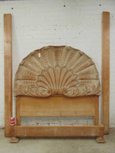 Carved Bed With Shell Shaped Headboard
