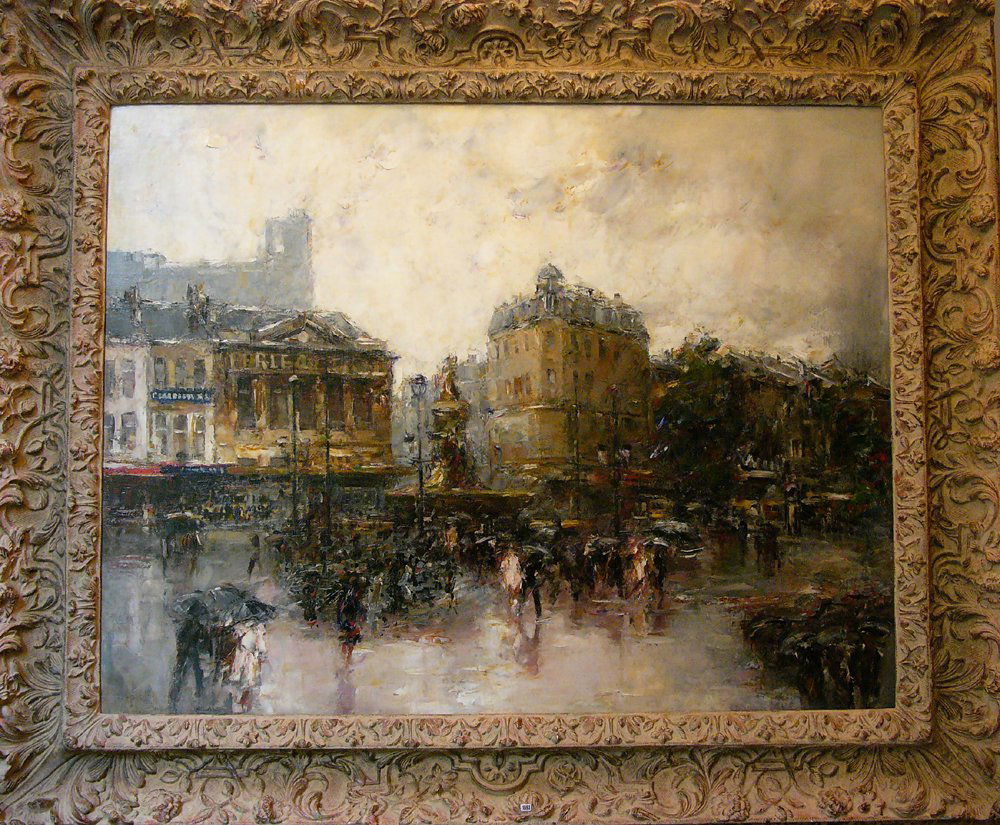 Mose Bianchi (1840-1904)-attributed, Paris street scene