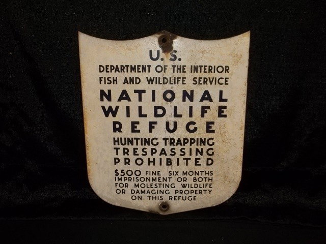 Antique Porcelain National Wildlife Refuge Sign