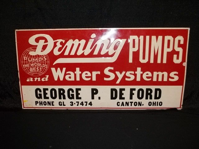 Antique Deming Water Pumps Sign