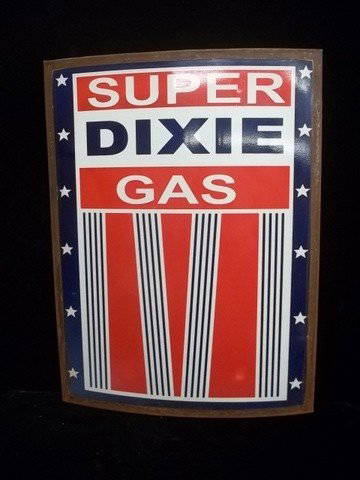 Dixie Gas Curved Metal Sign New 24"