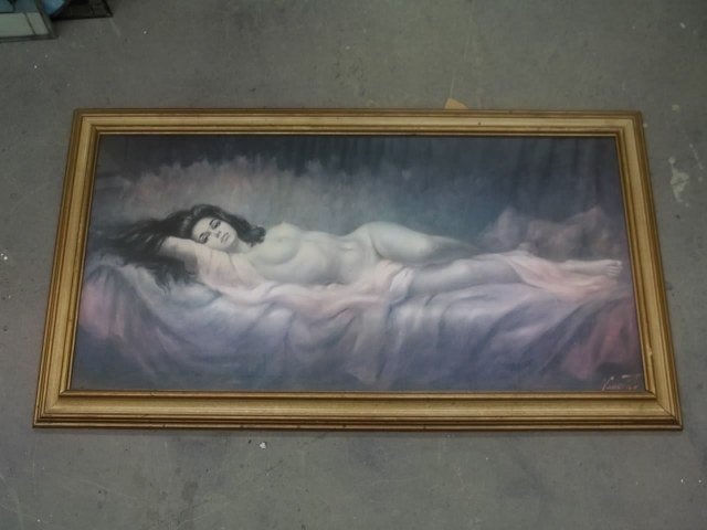 Nice Larry Vincent Garrison Nude Lady Art Print Framed