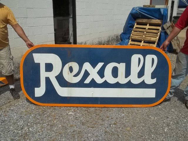 Rexall Drugs Porcelain Sign Old 7.4 Ft X 3 Ft