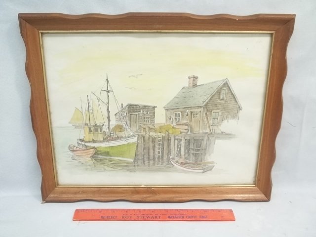 Jay Killian Boats Harbor Watercolor