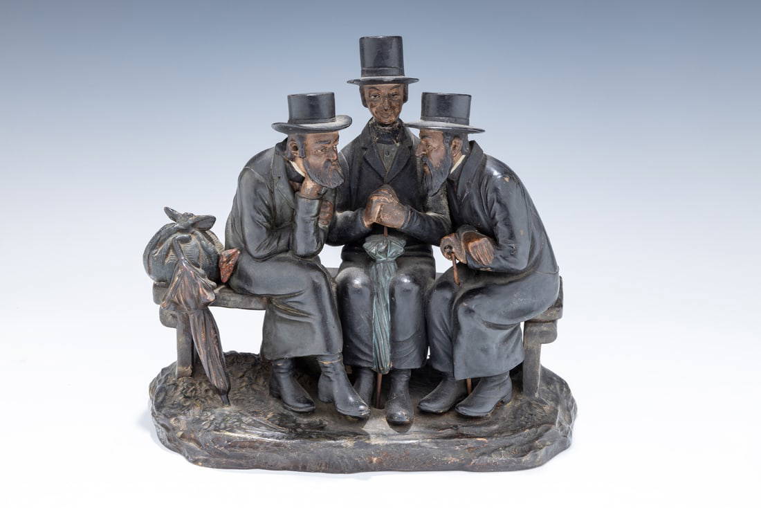 A Large Figurine Of Three Jews In Discussion. Czechoslovakia, C. 1920 ...