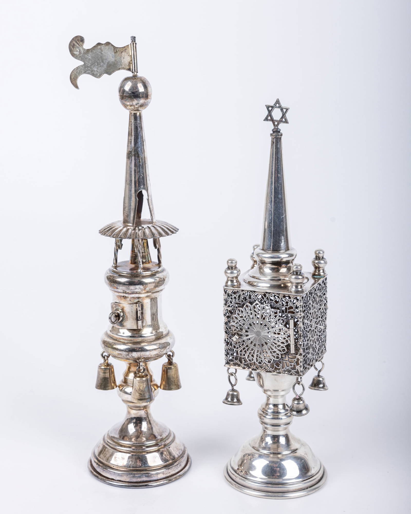 Two Sterling Silver Spice Towers Auction