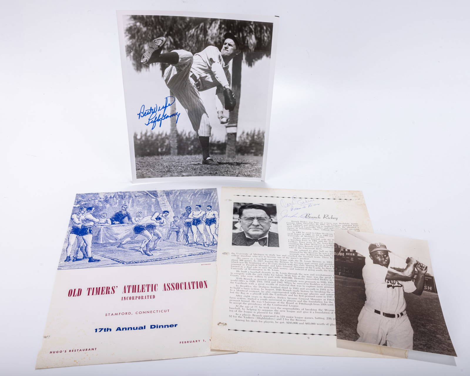 An Autographed Biographical Sheet For Hall Of Famer Branch Rickey ...