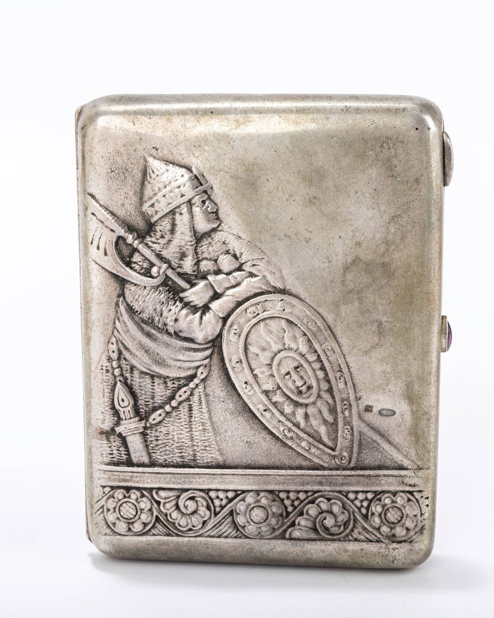 A Rare Russian Embossed Silver Cigarette Case. Moscow, 1908 - 1926 ...