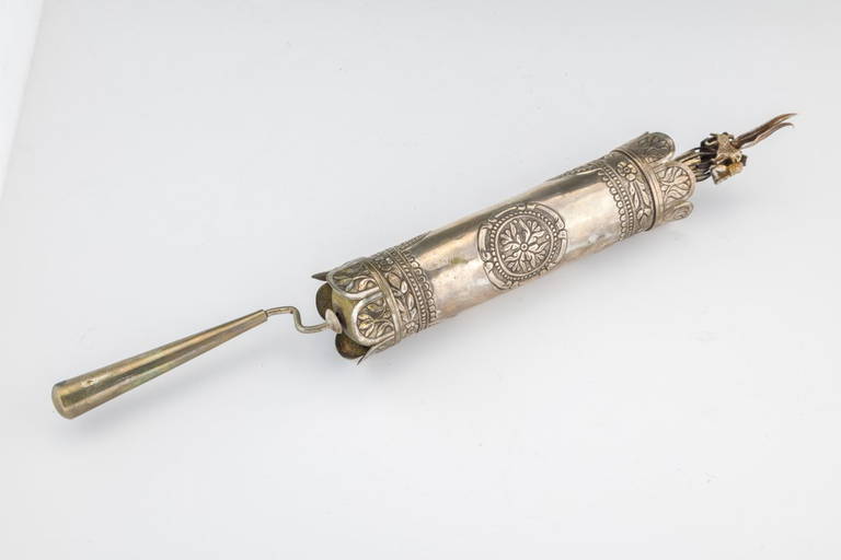 A SILVER MEGILLAH CASE WITH ORIGINAL MEGILLAH. Probably - Mar 01, 2016 ...