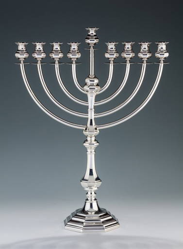 A Large Sterling Silver Chanukah Menorah By Tiffany And