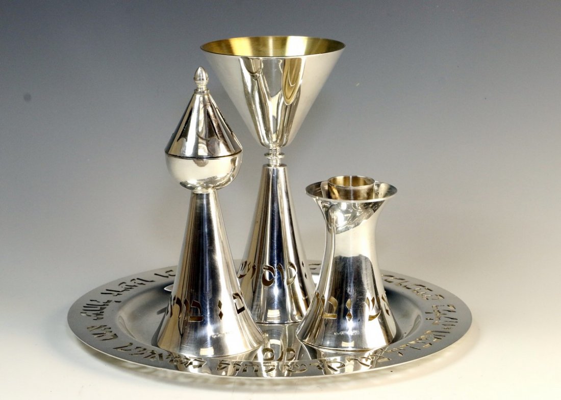A STERLING SILVER HAVDALAH SET DESIGNED BY LUDWIG