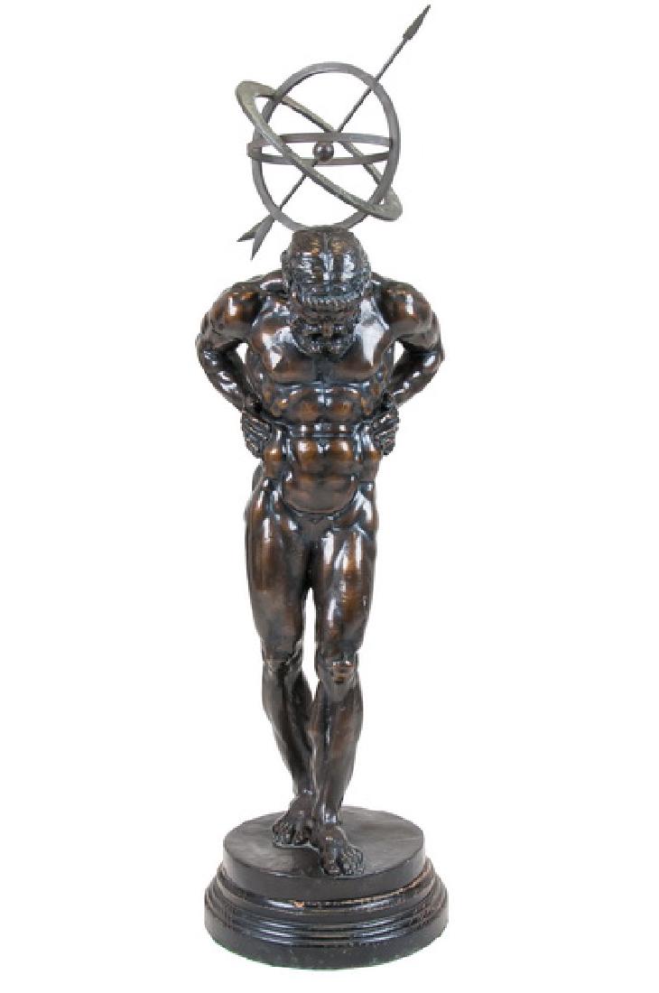 FRENCH BRONZE FIGURE OF ATLAS