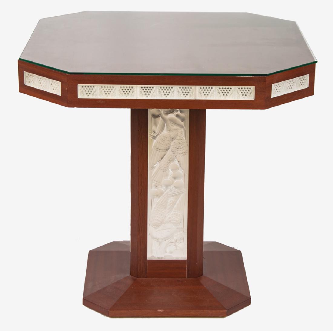 Lalique Glass Panel Inset Game Table