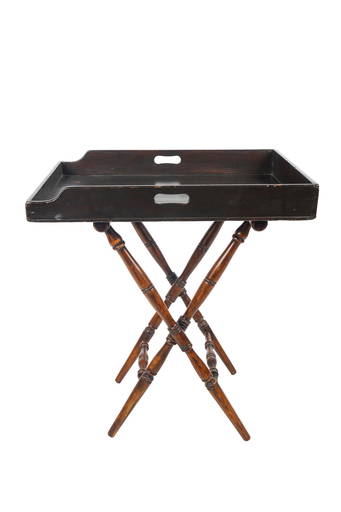 Regency Style Wooden Tray On Folding Stand