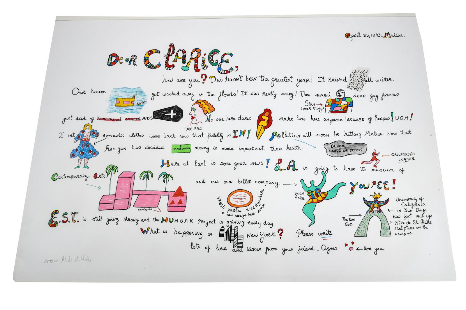 Niki De Saint Phalle (1930 2002): "dear Clarice"
