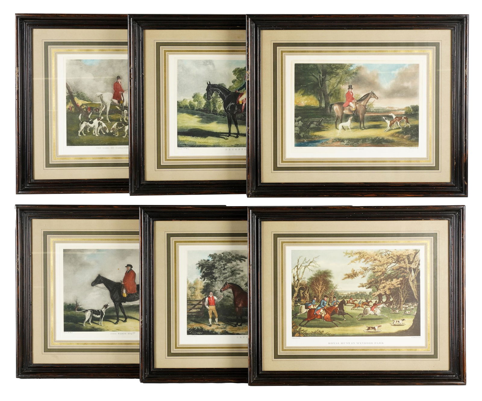 Six English Hunting Prints
