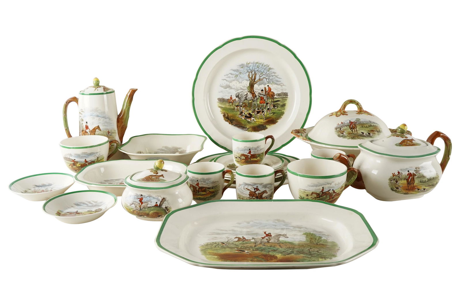 Copeland Spode Hunt Scene Porcelain Service