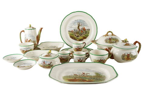 8 Artist Signed Copeland Spode Hunt Scene Plates