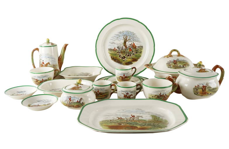Copeland Spode Hunt Scene Porcelain Service