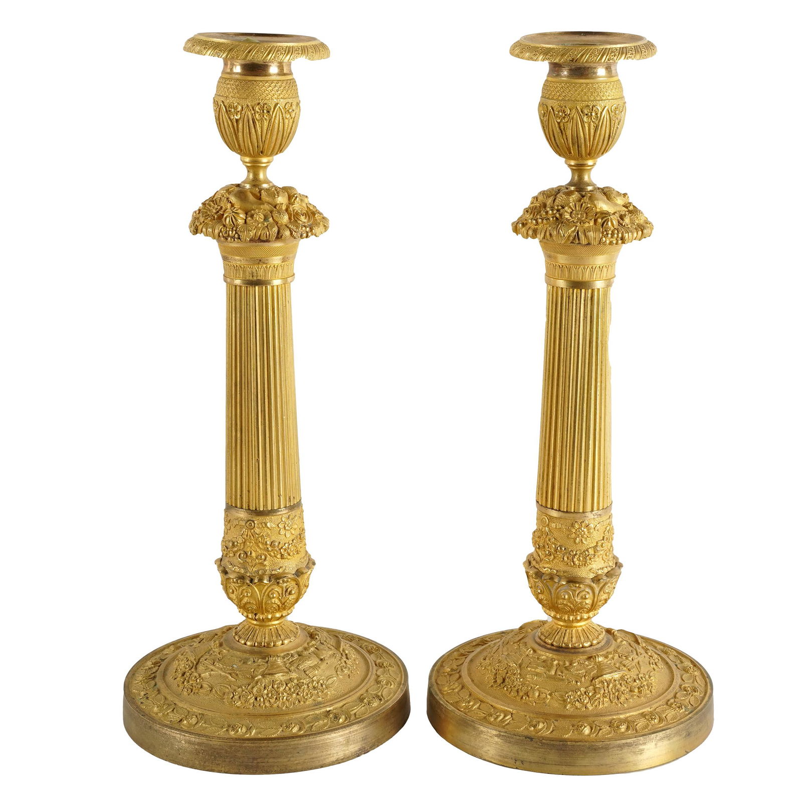 Pair Of Gilt Bronze Candlesticks