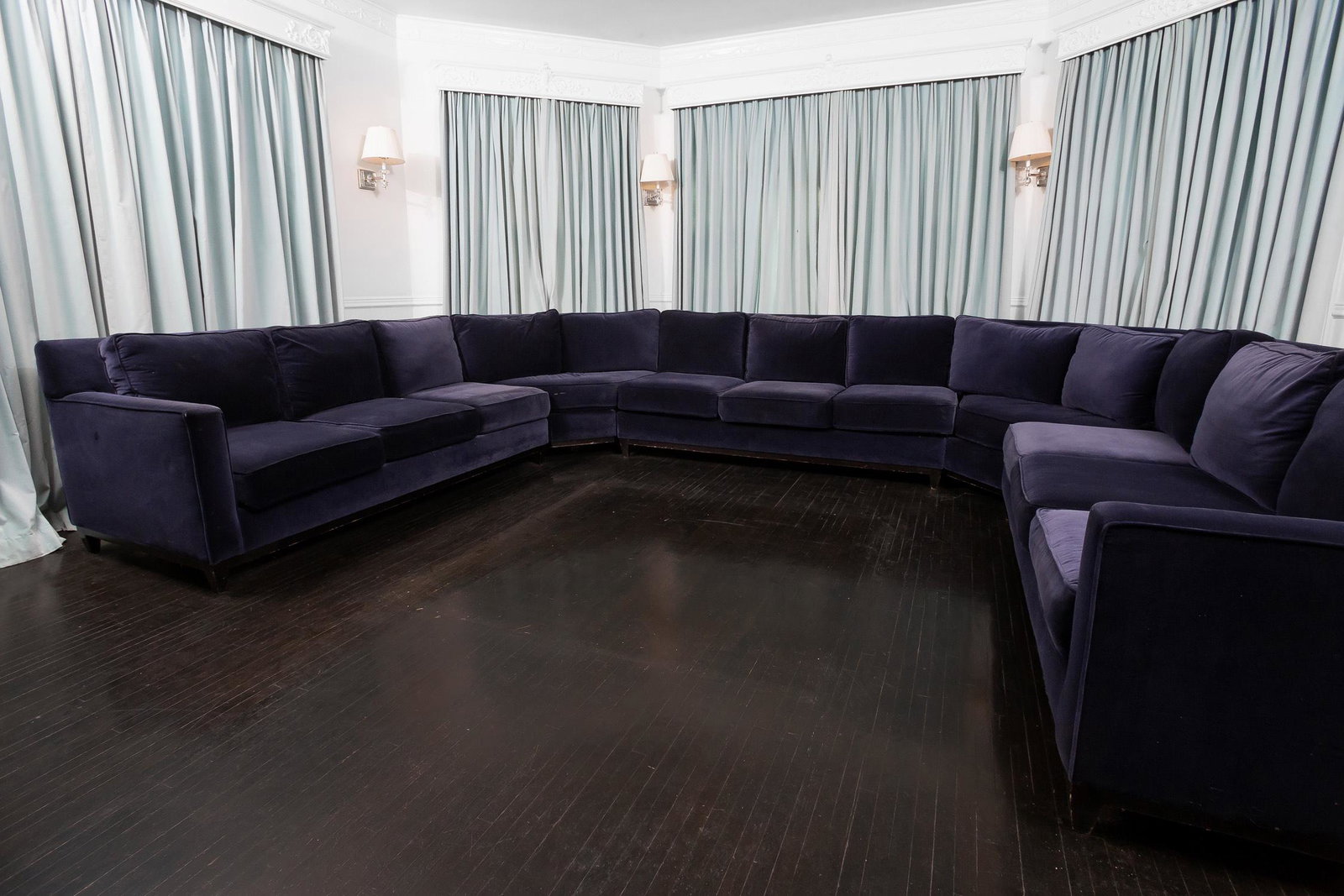 Christian Audigier Royal Blue Sectional Sofa
