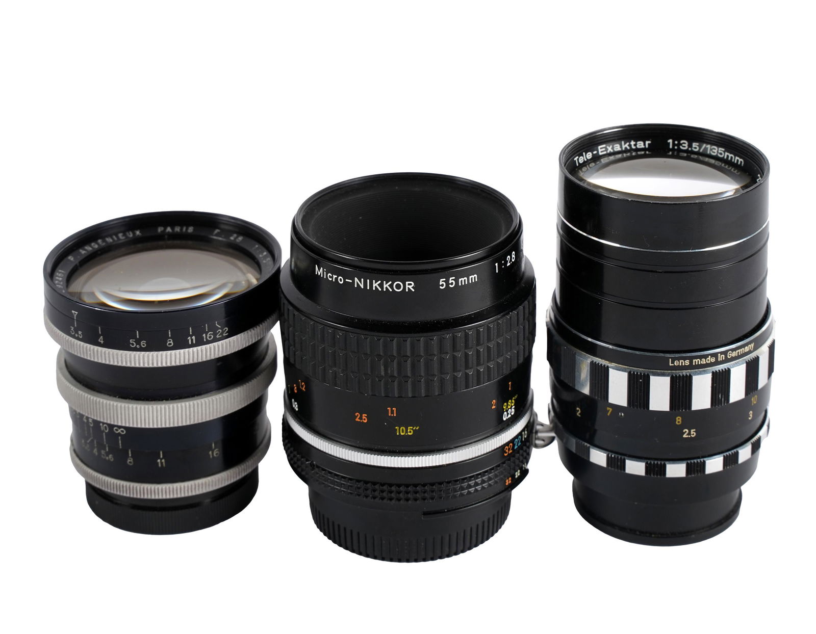 Group Of Three Camera Lenses