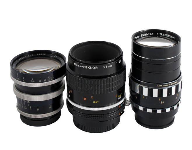 Group Of Three Camera Lenses