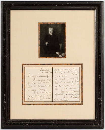 Supreme Court Justice Benjamin N. Cardozo Signed Letter