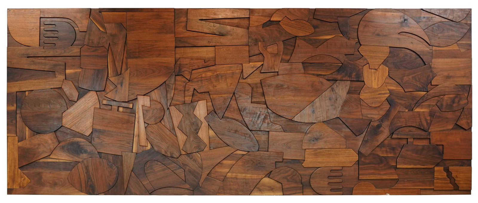 Monumental Carved Wood Relief Panel