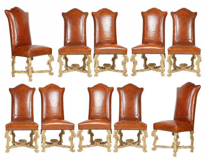 Hendrix Allardyce: Set Of Ten Italian Baroque Style Side Chairs