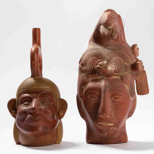 Two Assorted Moche Figural Vessels
