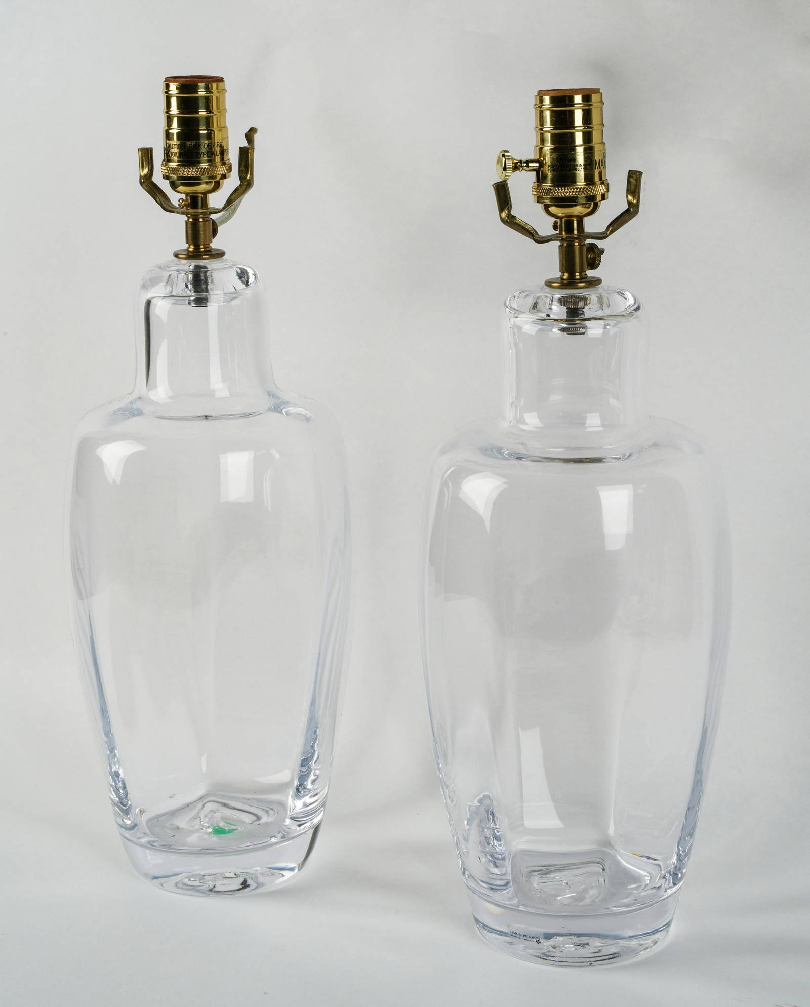 Pair Of Simon Pearce Glass Table Lamps Auction