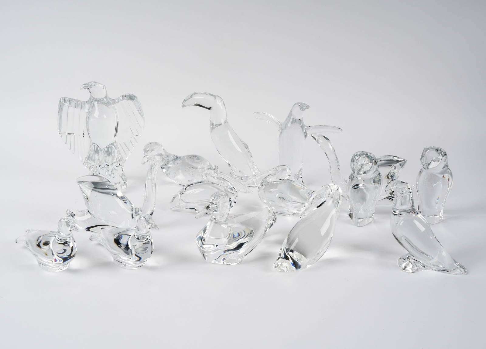 Group Of Baccarat Crystal Bird Figures Auction
