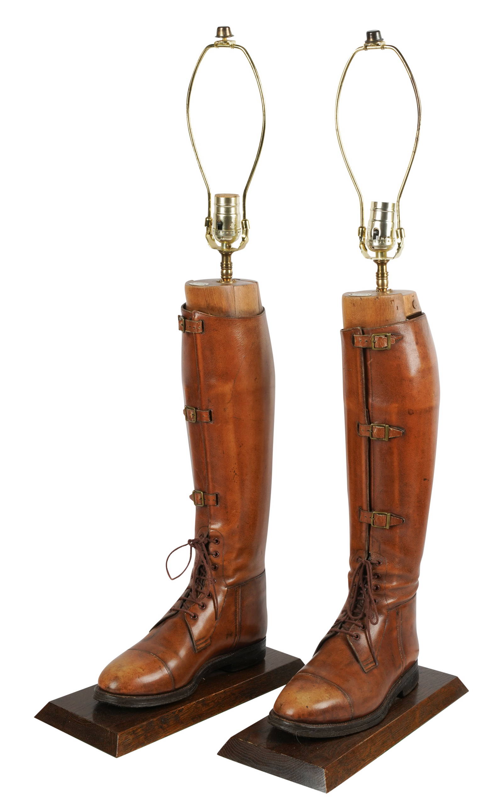 Pair Of Antique Riding Boot Lamps Auction