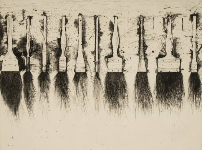 Jim Dine (b. 1935): Five Paint Brushes (third State)