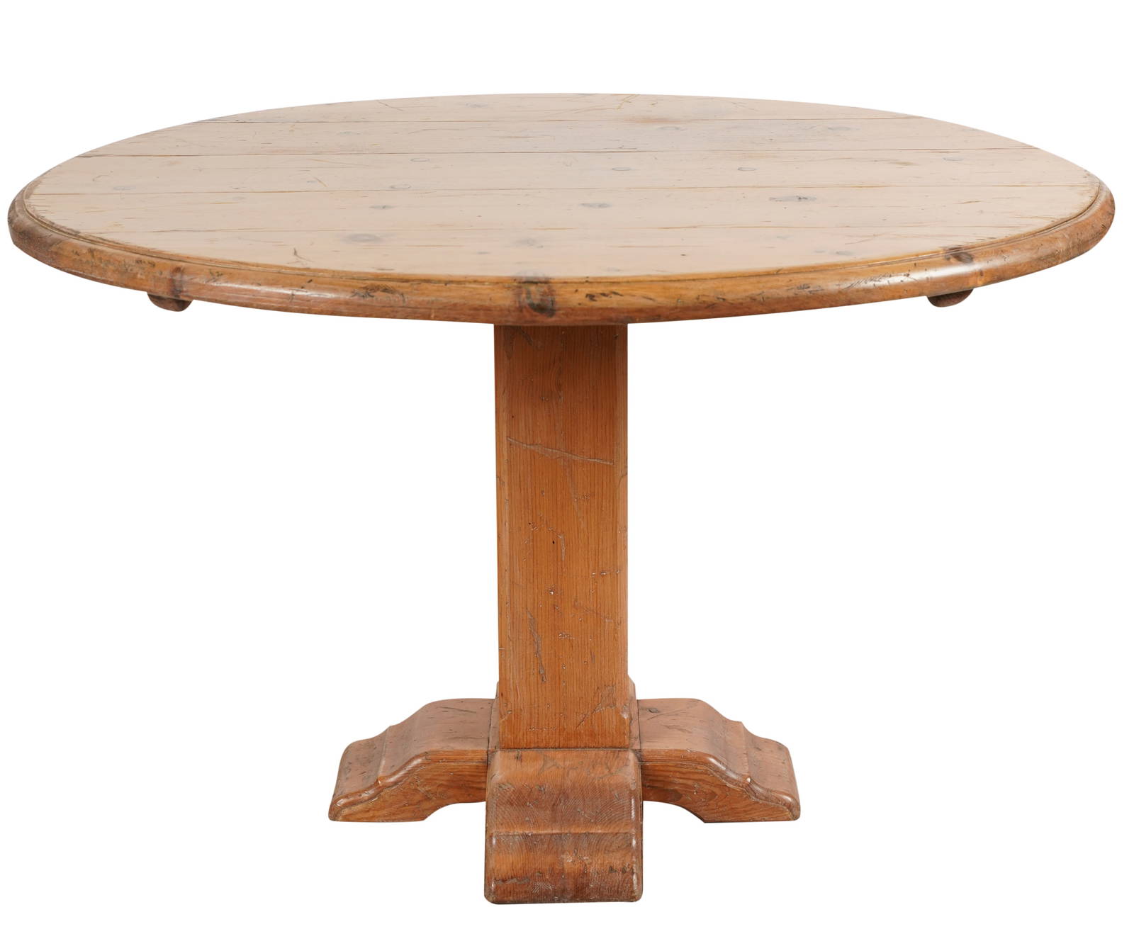 Rustic Pine Round Pedestal Dining Table Auction