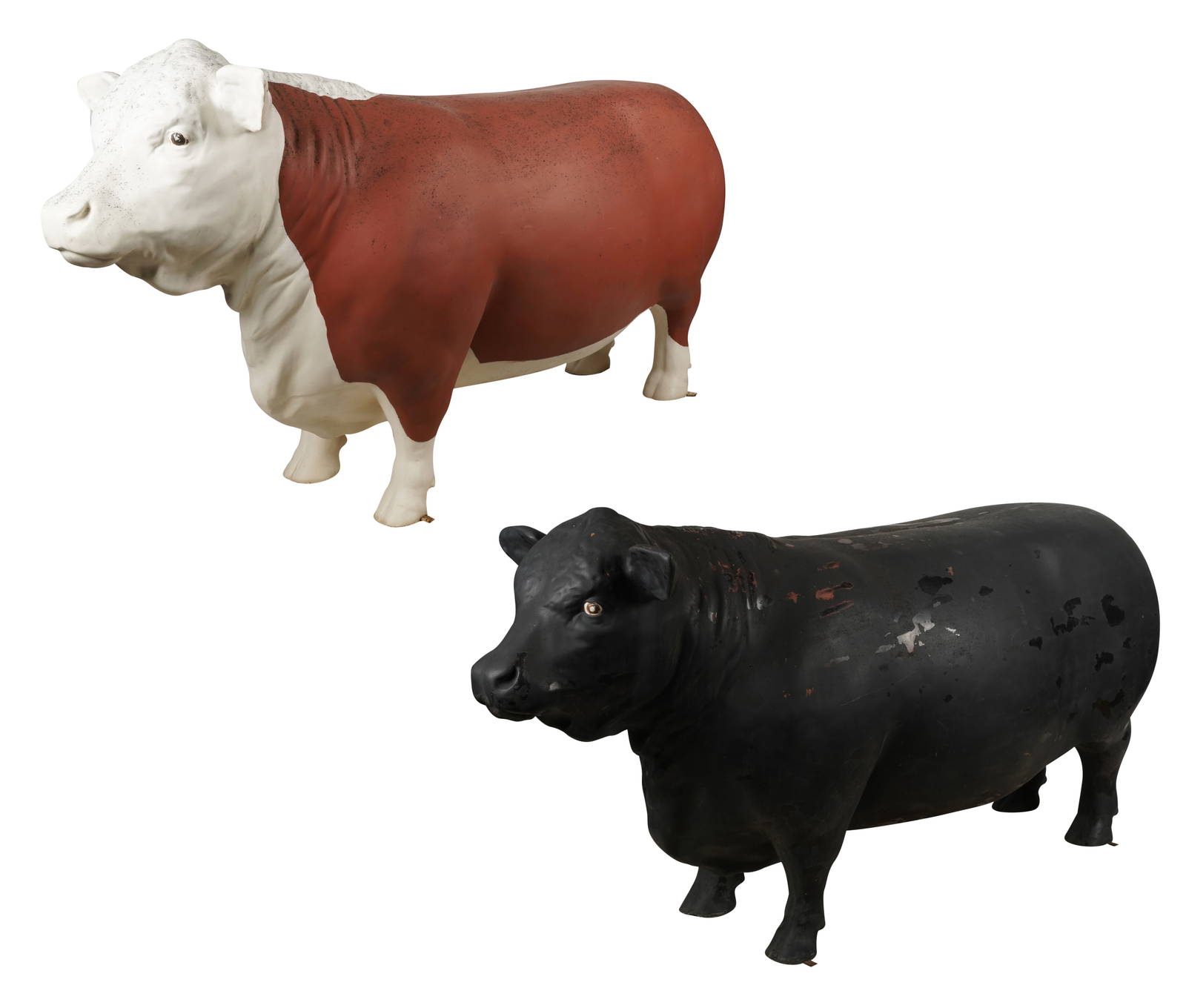 Two Life-size Cow Display Figures Auction