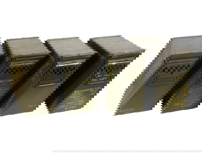 Four Us Military Metal Ammo Boxes