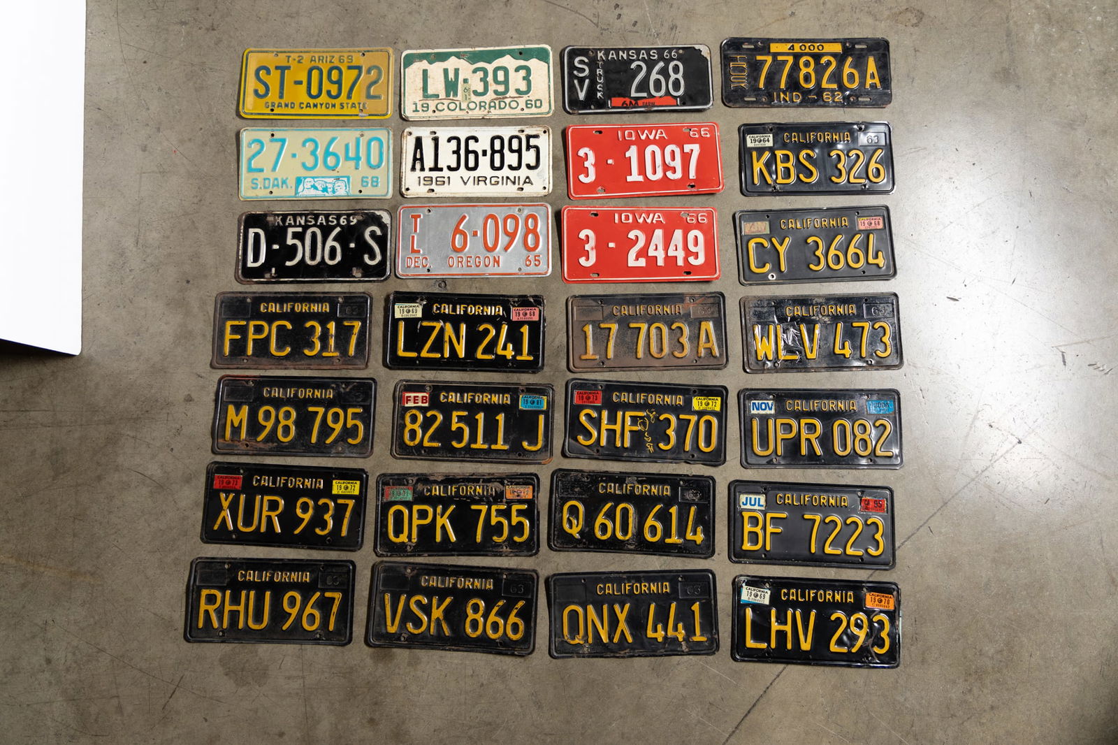 Group Of 28 Vintage 1960s License Plates Auction